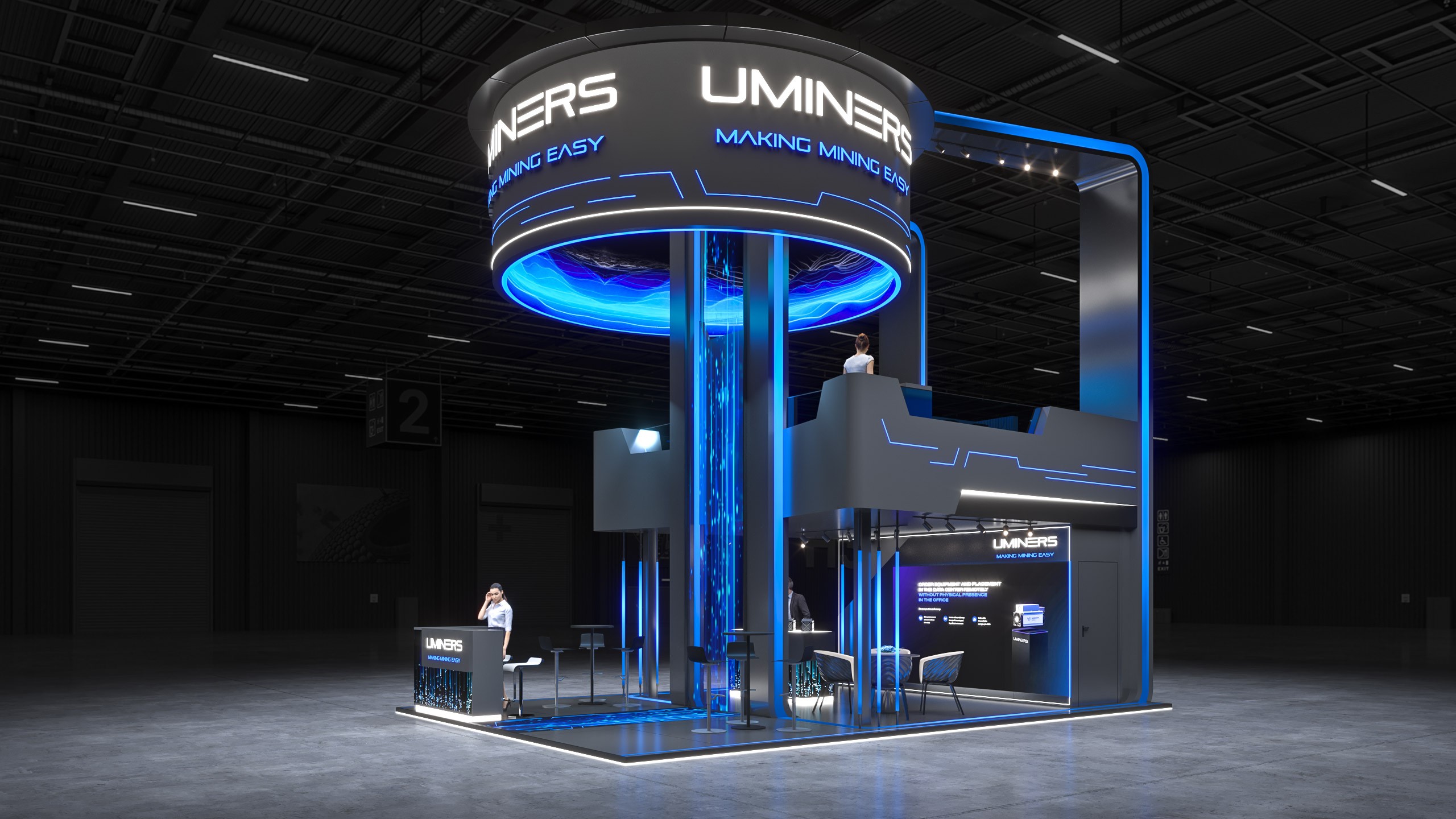 Exhibition stands in hi-tech style in Dubai